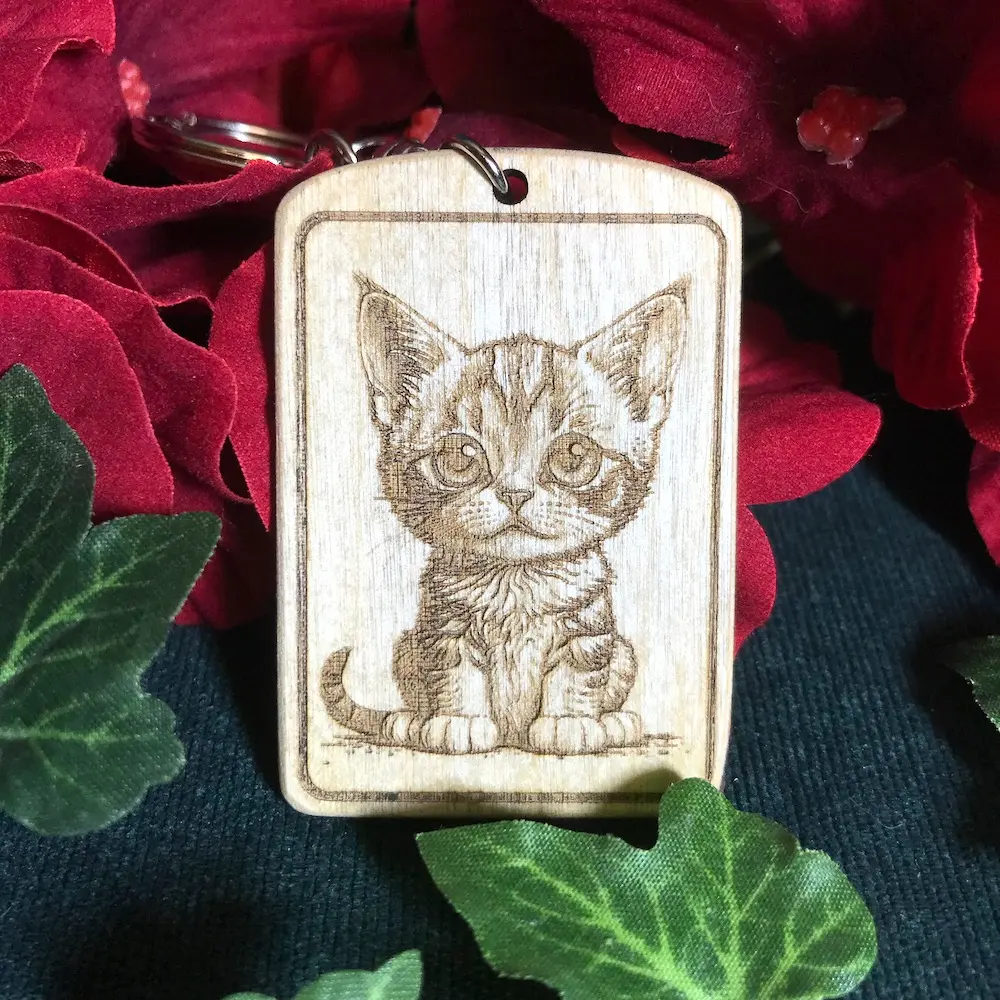 Tabby Cat Keyring - Personalised keyring