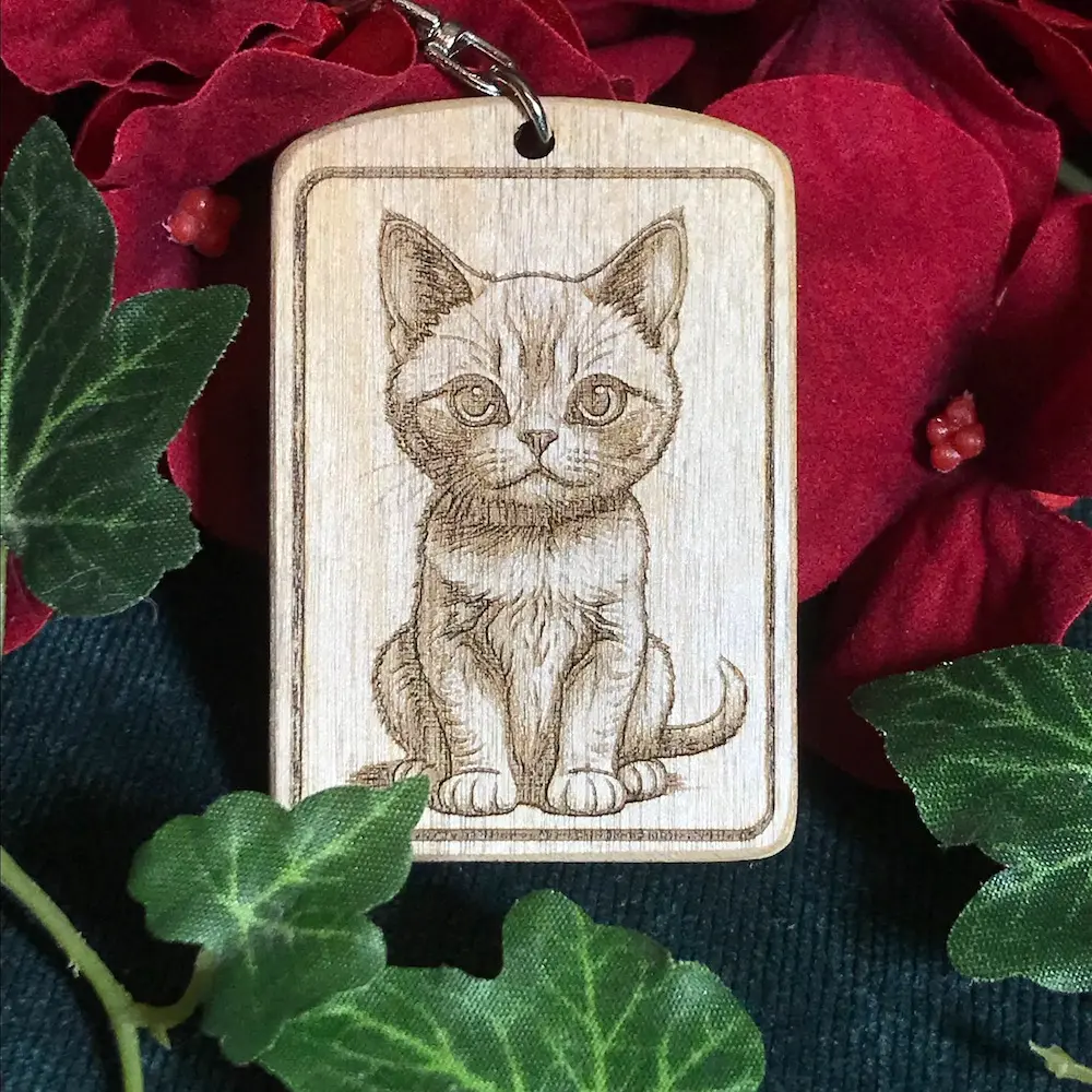 British Short Hair Cat Keyring - cat lovers gift